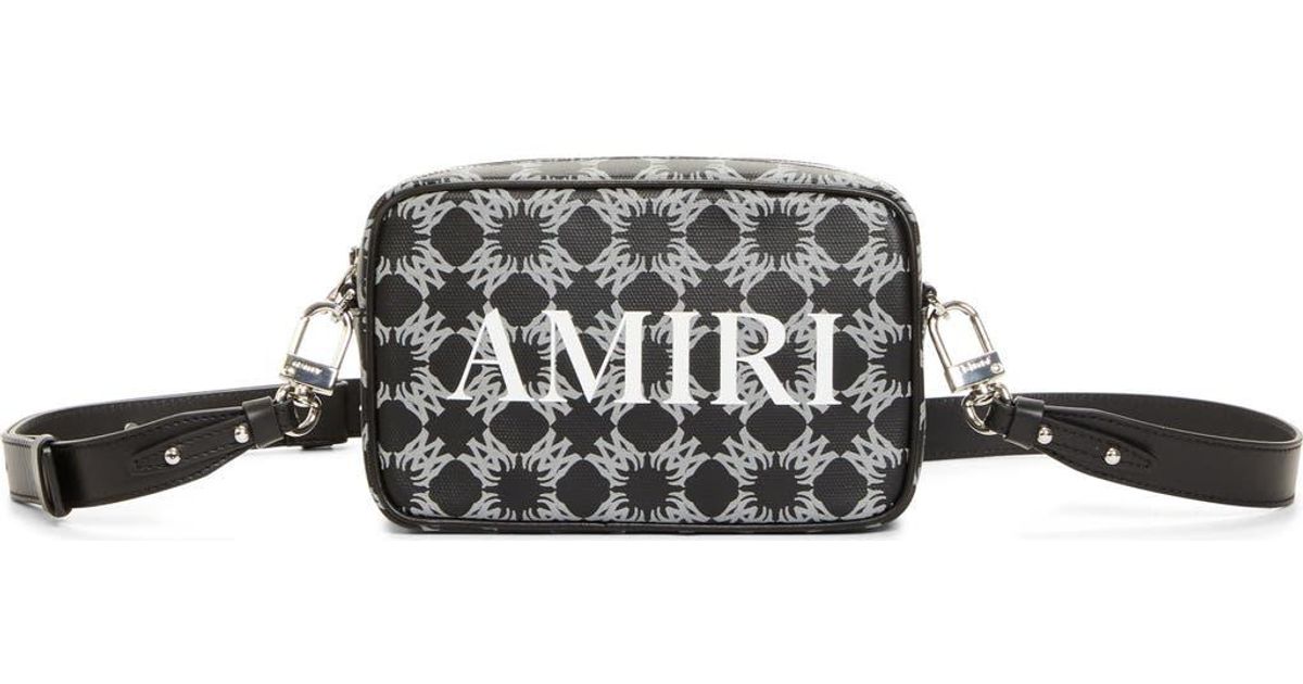 Amiri Quad Monogram Coated Canvas Camera Bag in Black for Men | Lyst