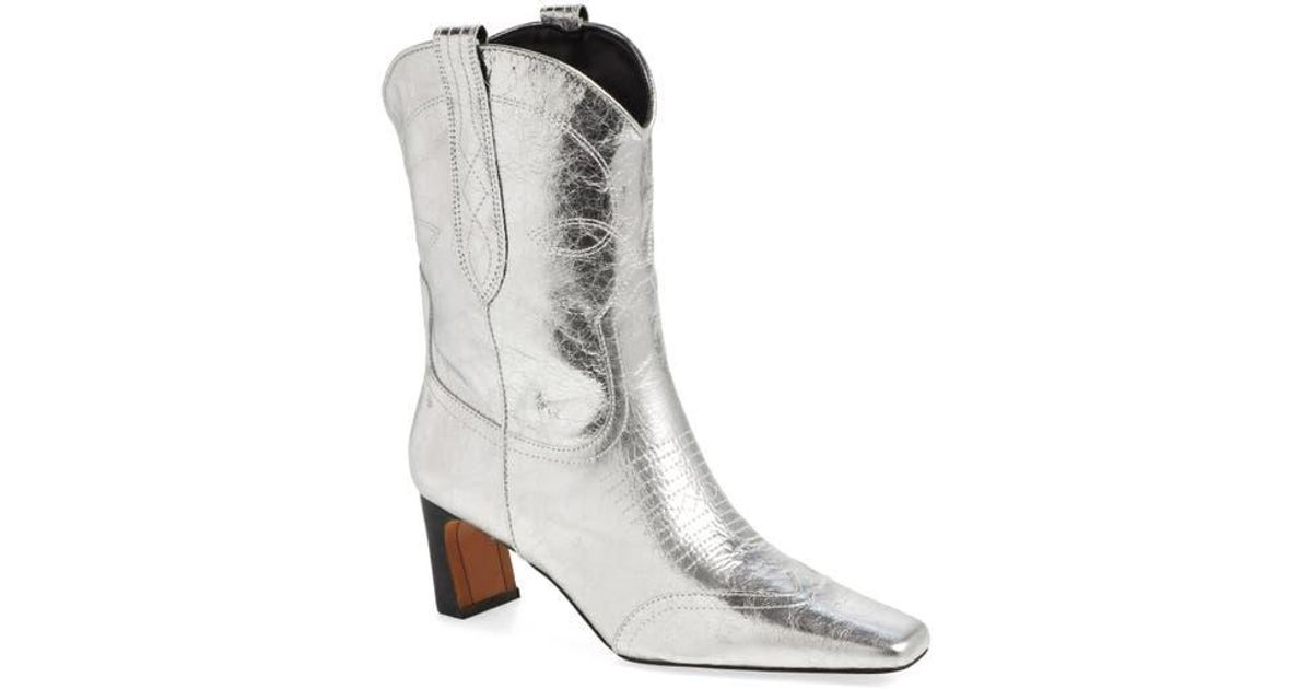 Steve Madden Josefine Western Boot in White | Lyst