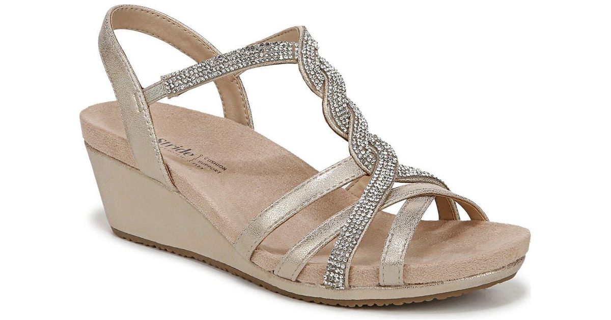 LifeStride Miami Slingback Wedge Sandal in Metallic | Lyst