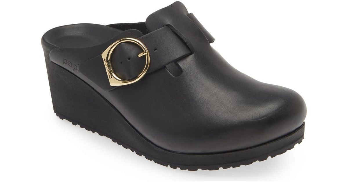 Birkenstock Fanny Wedge Clog in Black | Lyst