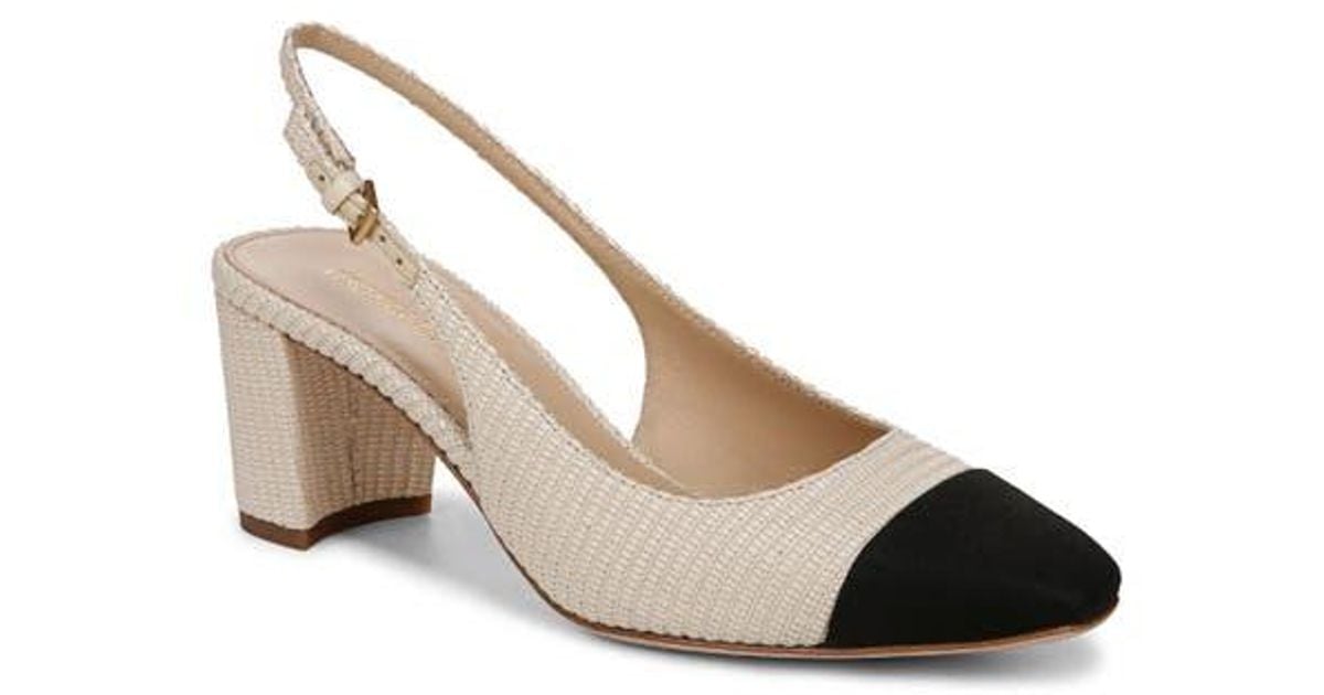 Veronica Beard Cap Toe Slingback Pump in Natural | Lyst