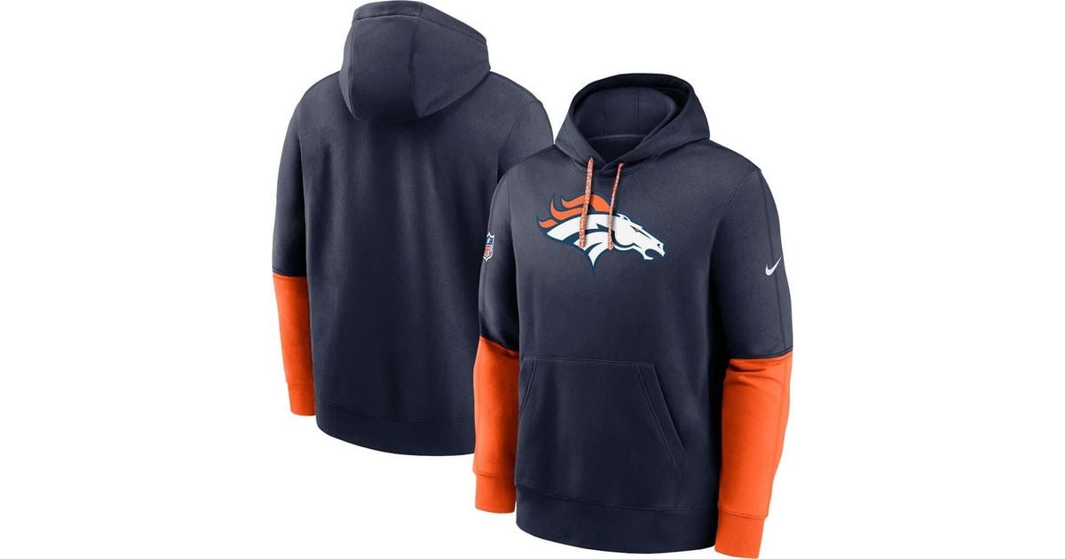 Nike Denver Broncos 2024 Sideline Club Pullover Hoodie in Blue for Men ...