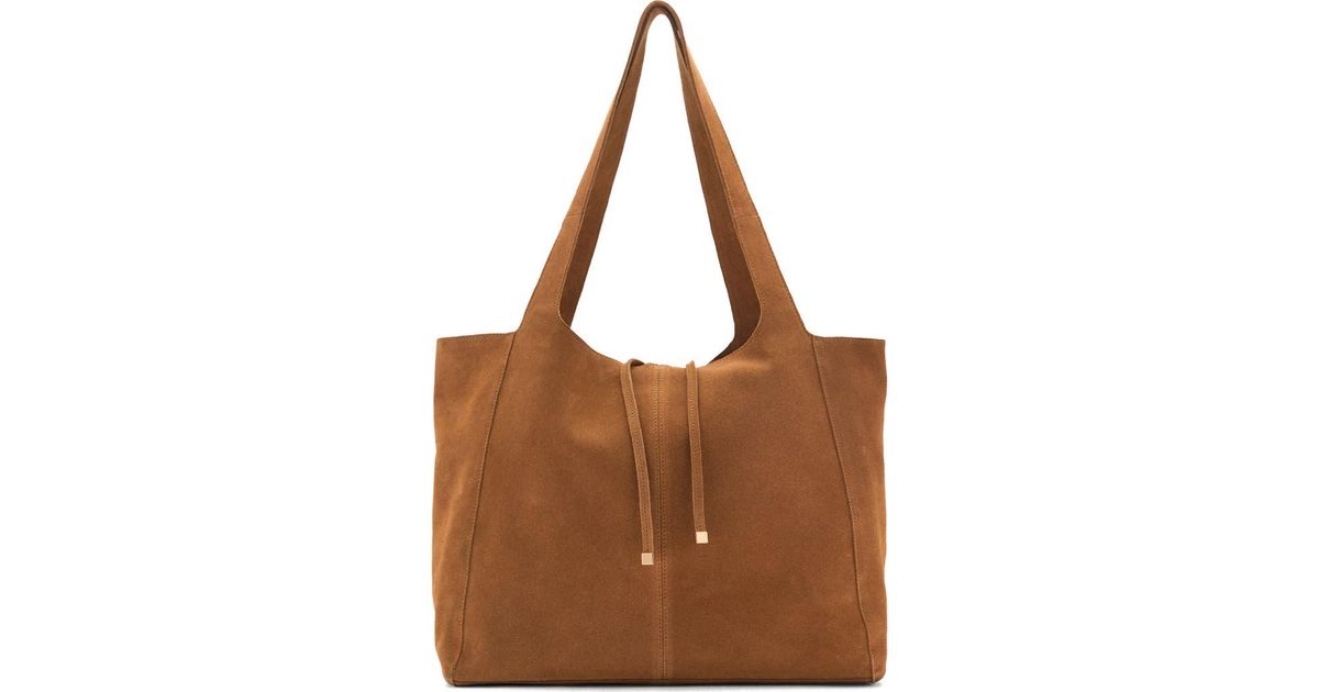 Mango Suede Shopper Bag in Brown | Lyst