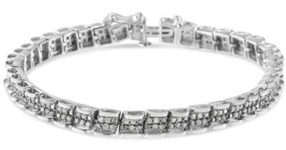 Haus of Brilliance 2.0 Cttw Diamond Round Miracle Plate Link Bracelet ...