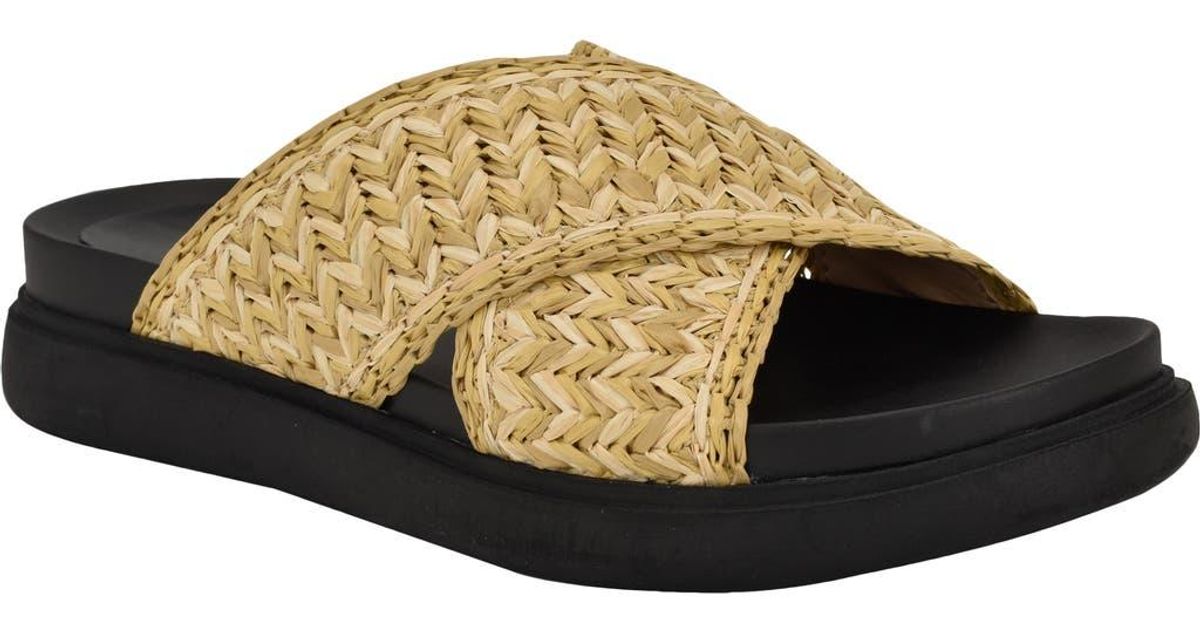 Calvin Klein Pacen Slide Sandal in Brown | Lyst