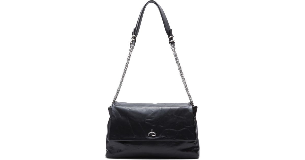 Rag & Bone Large Chelsea Flap Leather Convertible Shoulder Bag in Black ...