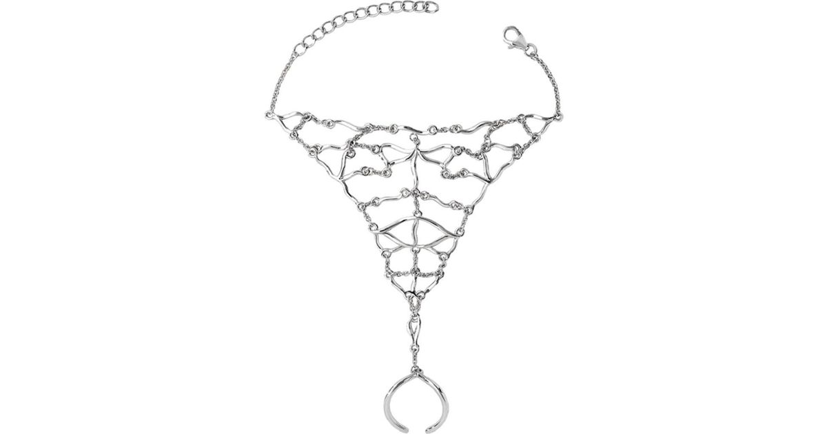 Lucy Quartermaine Elements Hand Chain in Metallic | Lyst