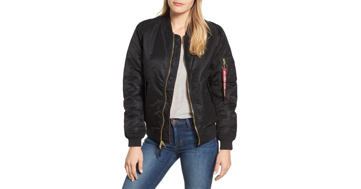Alpha Industries Ma-1 W Bomber Jacket in Black | Lyst