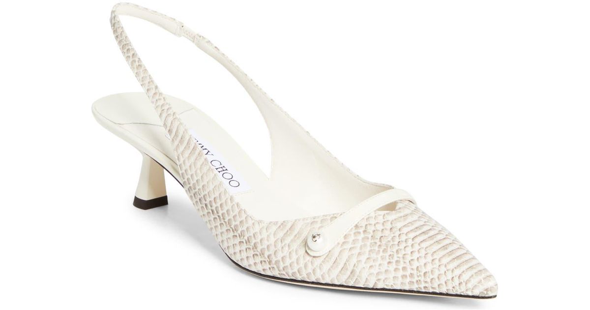 Jimmy Choo Amita Slingback Pump in White | Lyst