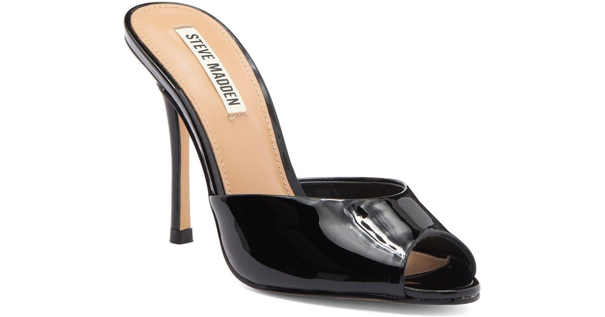 Steve Madden Priya Peep Toe Mule in Black | Lyst