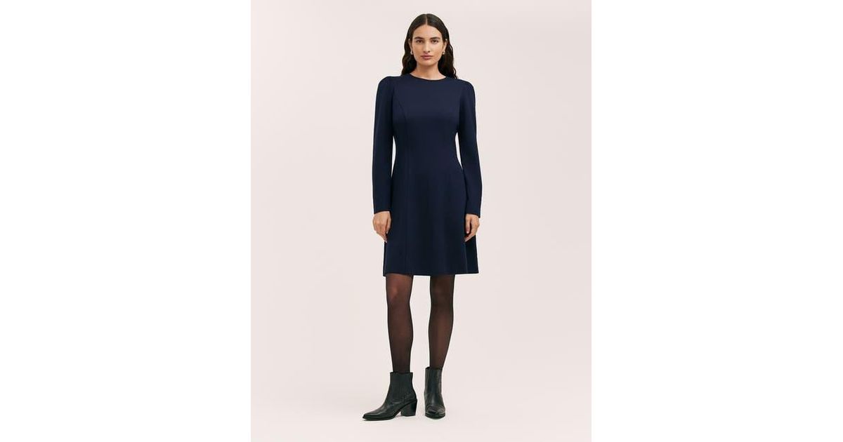 Finery London Eva Ponte Jersey Dress in Blue | Lyst