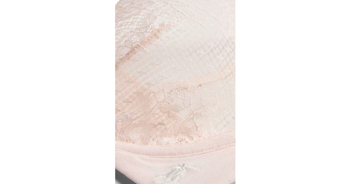 Polo Ralph Lauren Galloon Lace Underwire Plunge Bra in Pink | Lyst
