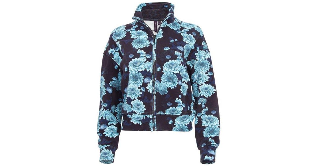 lords of harlech June Brushed Knit Crop Jacket in Blue | Lyst