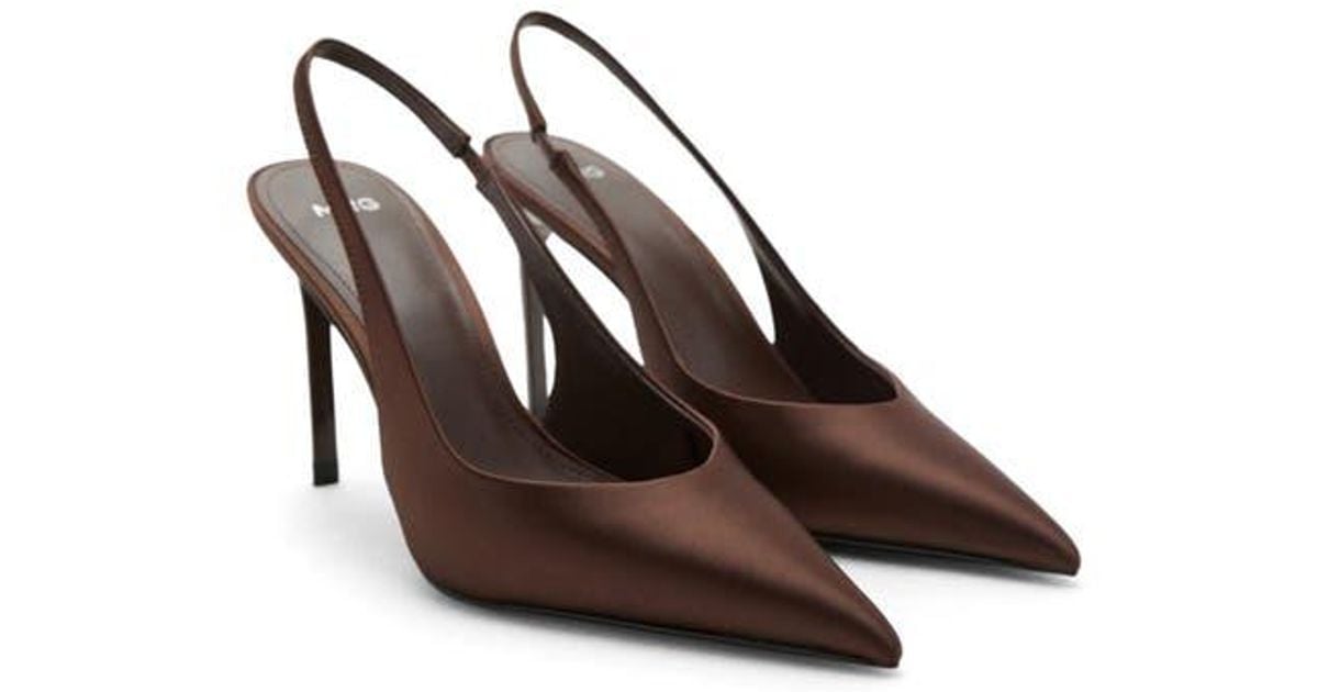 Mango Mica Pointed Toe Slingback Pump in Brown | Lyst