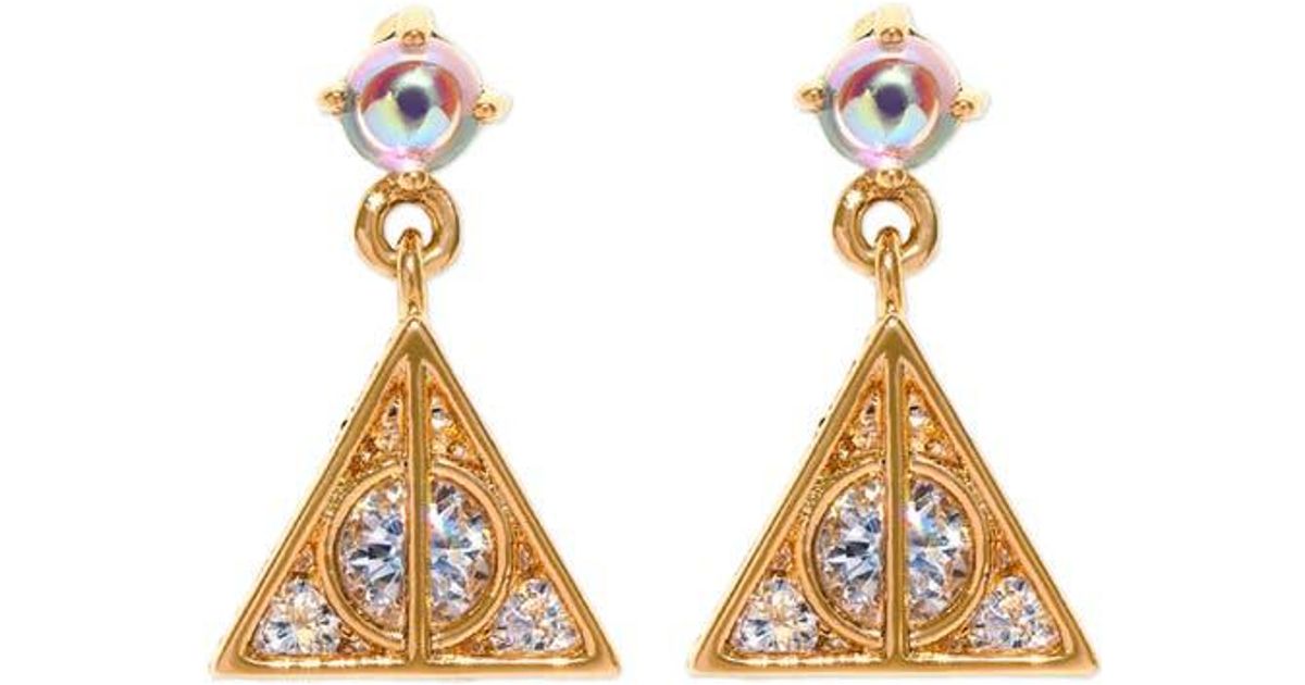 Girls Crew X Harry Potter Deathly Hallows Drop Earrings in Metallic | Lyst