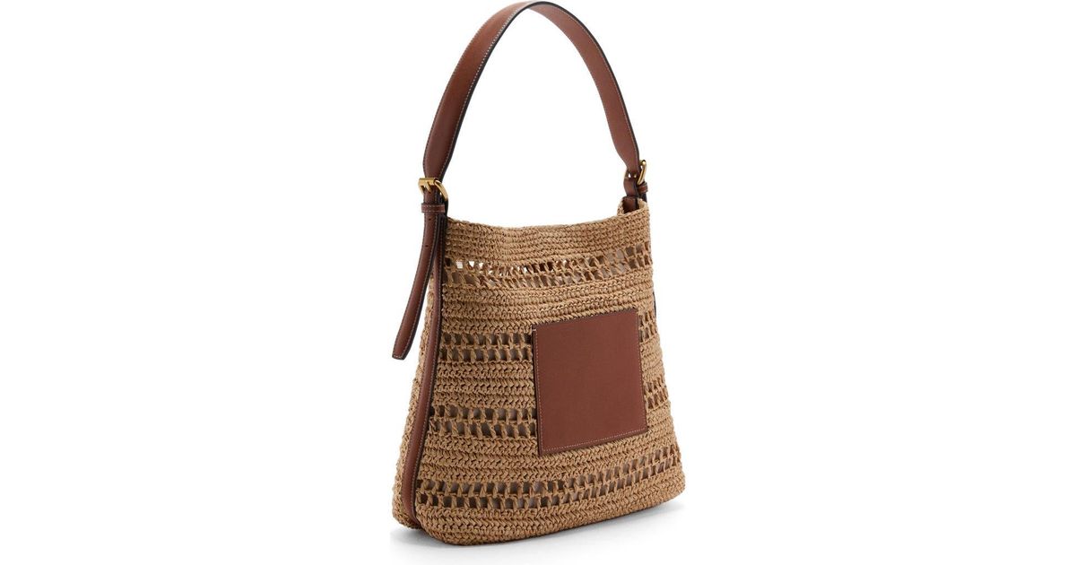 Mango Straw Shoulder Bag in Brown | Lyst