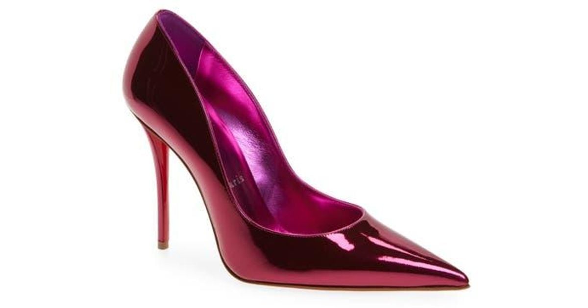 Christian Louboutin Miss Z Metallic Leather Pump in Purple | Lyst