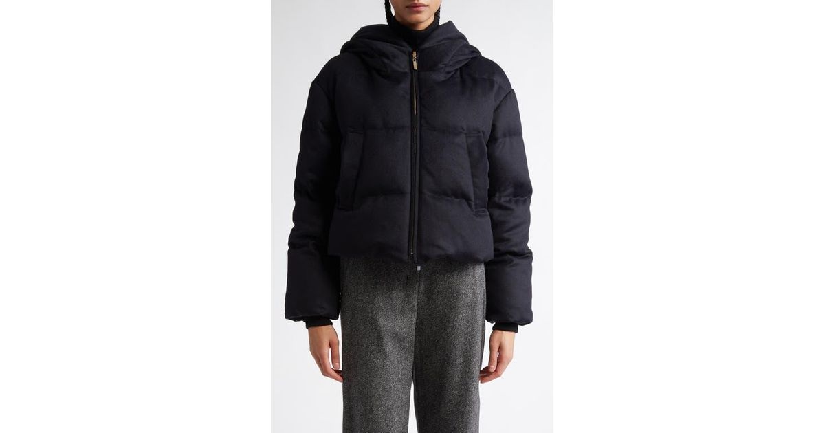 Max Mara Dalia Reversible Down Puffer Jacket in Blue | Lyst