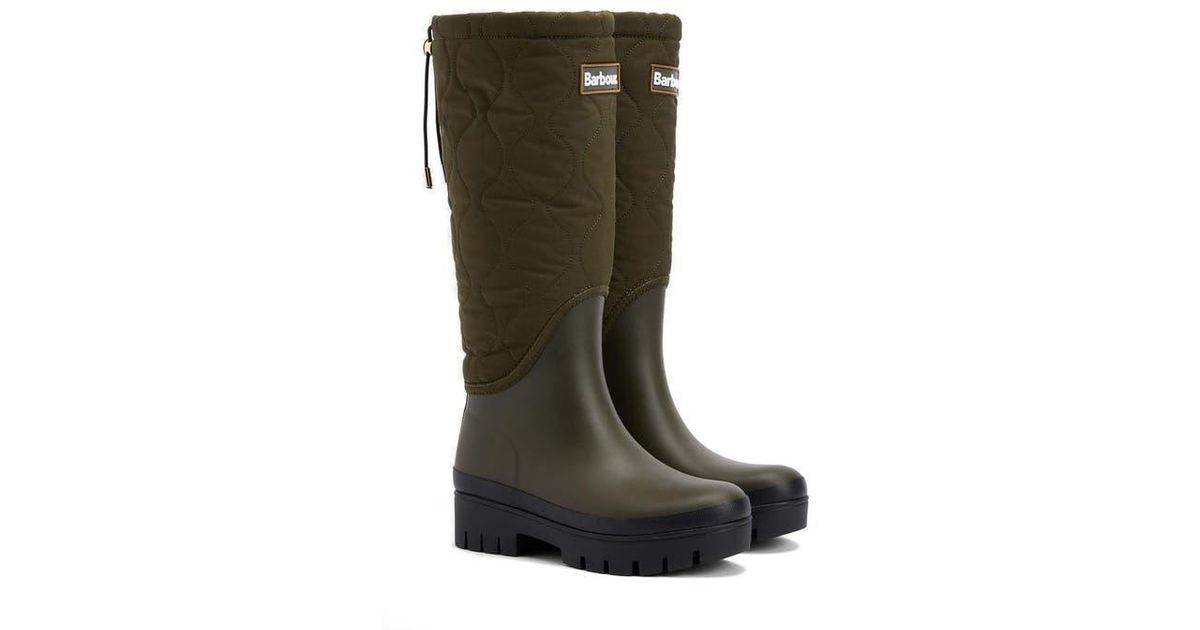 Barbour Marnie Quilted Wellington Boot in Green | Lyst