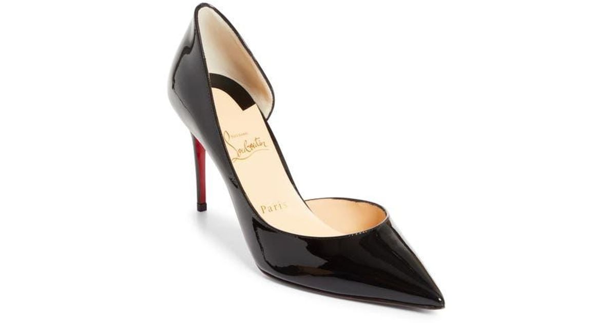Christian Louboutin Iriza Pointed Toe Half D'Orsay Pump in Black | Lyst