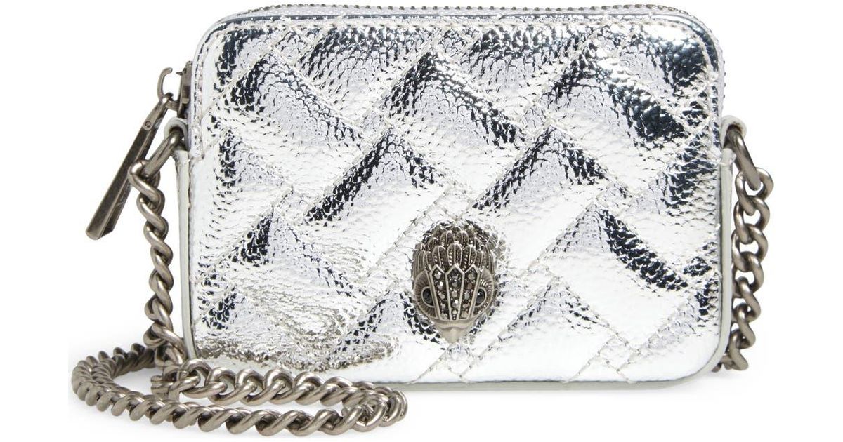 Kurt Geiger Micro Kensington Metallic Faux Leather Camera Bag | Lyst