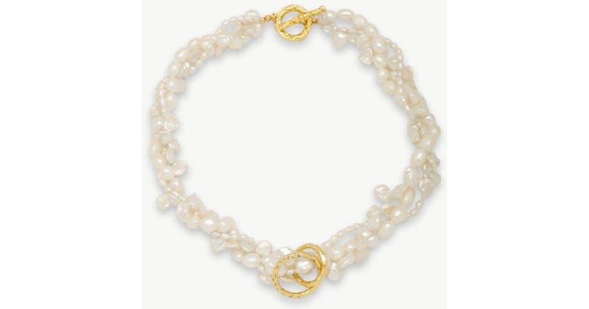 Classicharms Nina Multi-Strand Baroque Pearl Choker Necklace in White ...