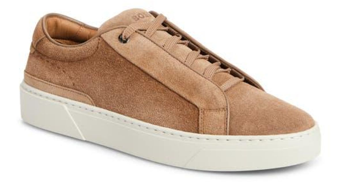BOSS Gary Suede Sneaker in Brown for Men | Lyst