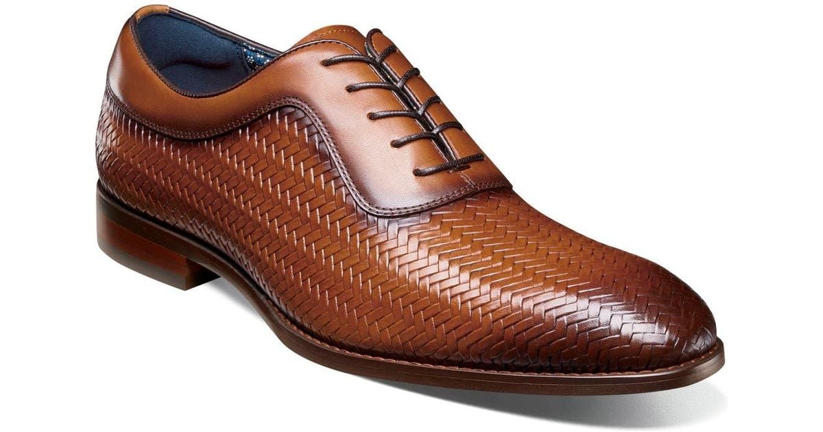 Stacy Adams Keating Woven Derby in Brown for Men | Lyst