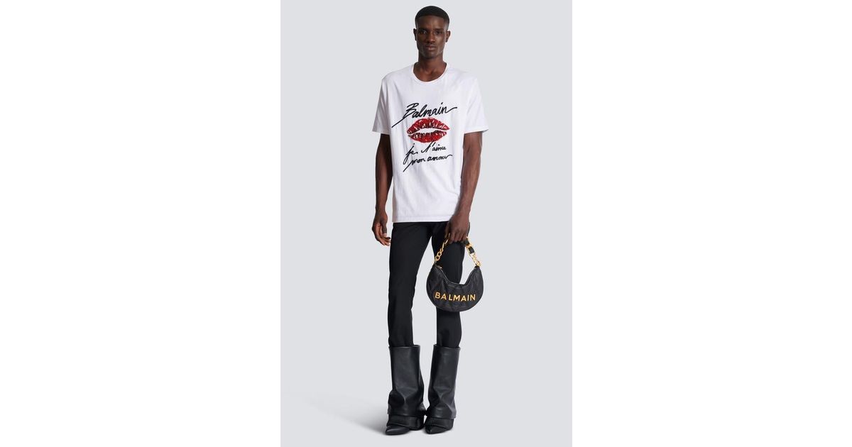 Balmain 1945 Soft Moon Quilted Top Handle Bag in White for Men | Lyst