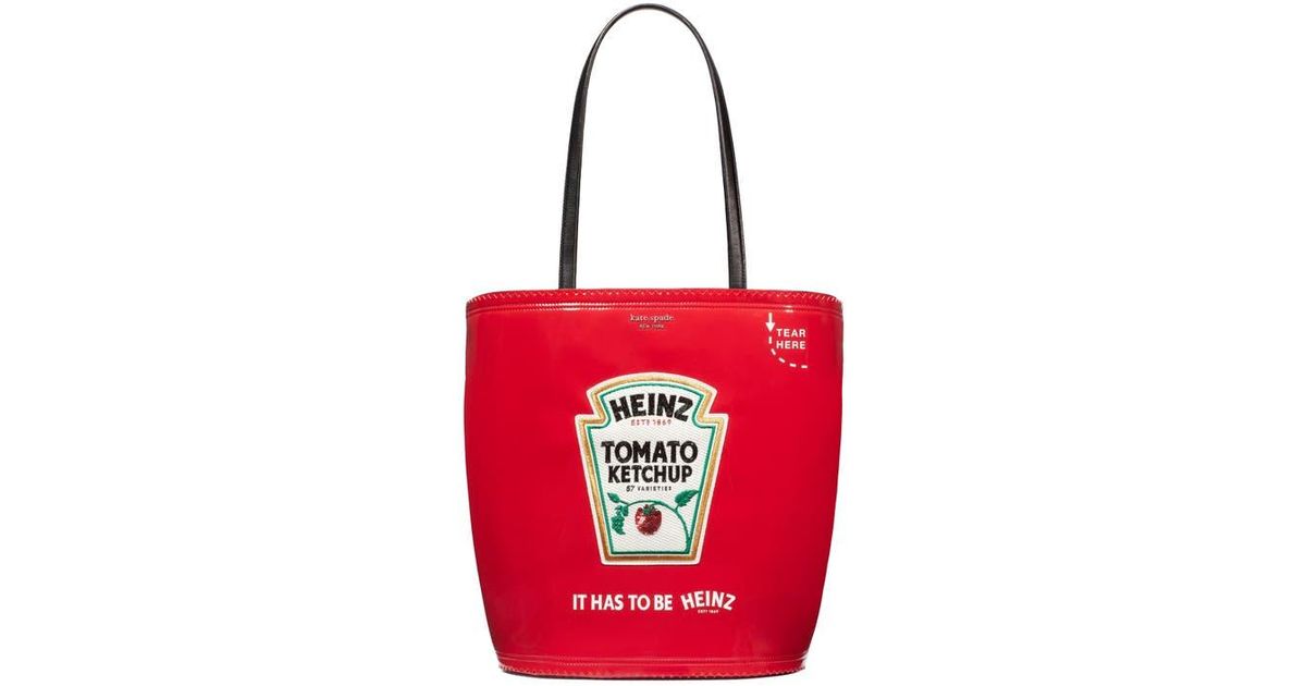 Kate Spade X Heinz Ketchup Packet Embroidered Label Tote Bag | Lyst