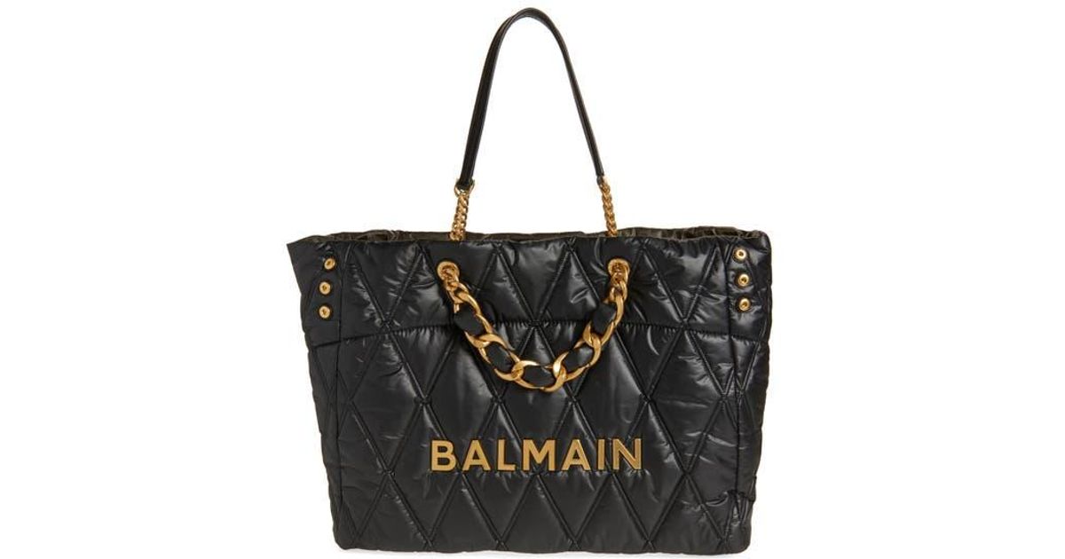 Balmain Xxl 1945 Soft Quilted Nylon Tote Bag in Black for Men | Lyst