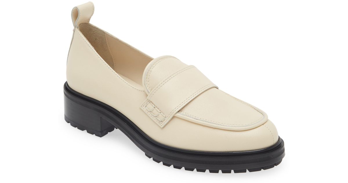 Aeyde Ruth Lug Sole Platform Loafer in Natural | Lyst