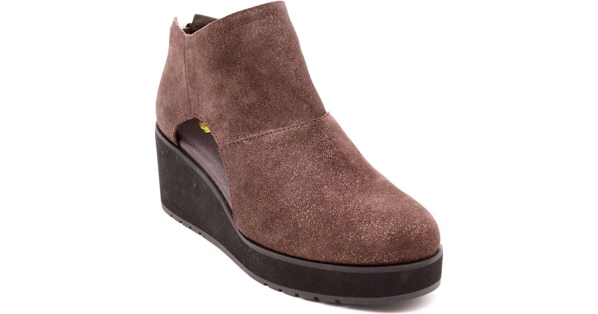 Volatile Bianca Cutaway Wedge Platform Bootie in Brown | Lyst