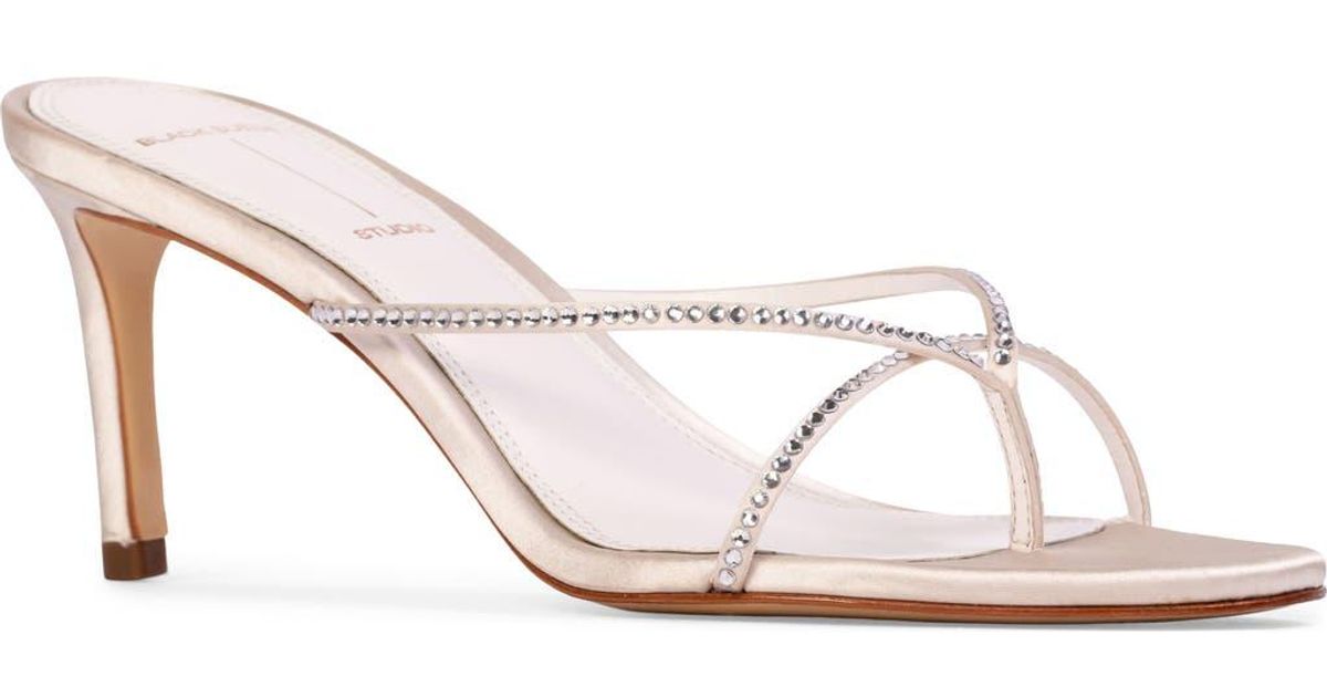 Black Suede Studio Jade Slide Sandal in White | Lyst