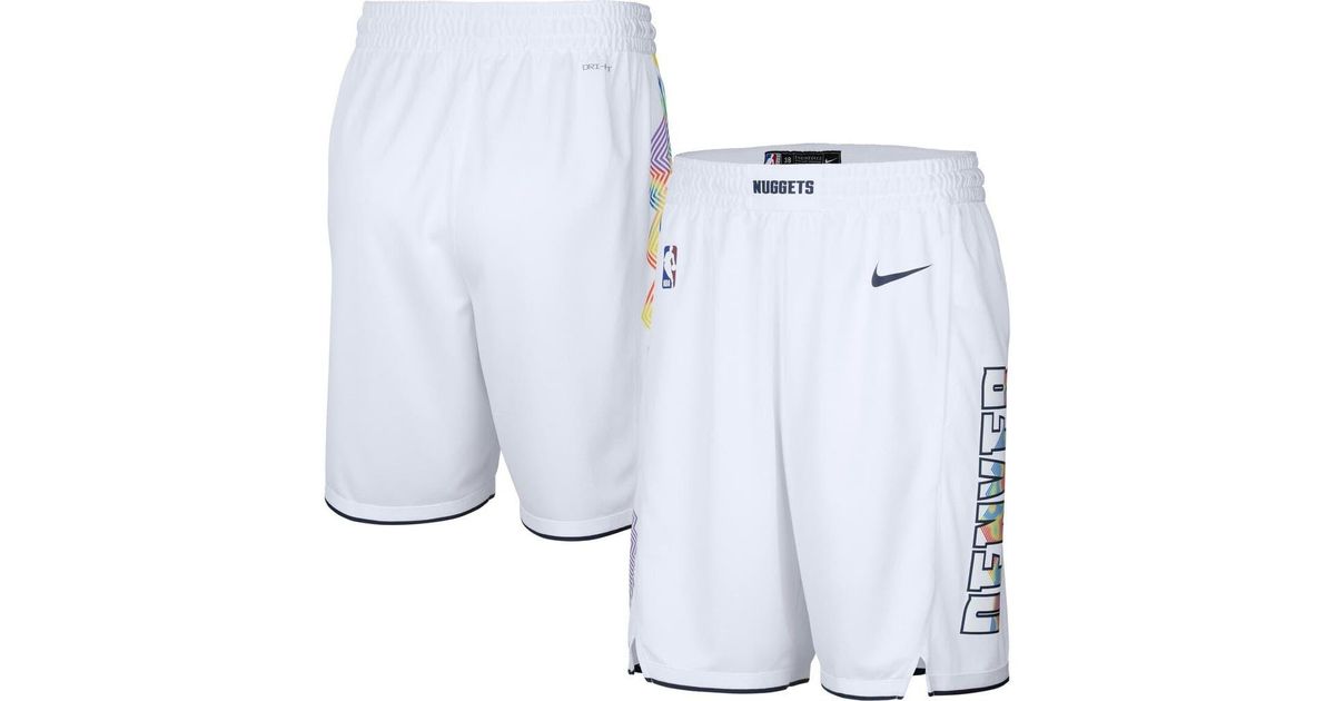 Nike Denver Nuggets 2024/25 City Edition Swingman Shorts in White for ...