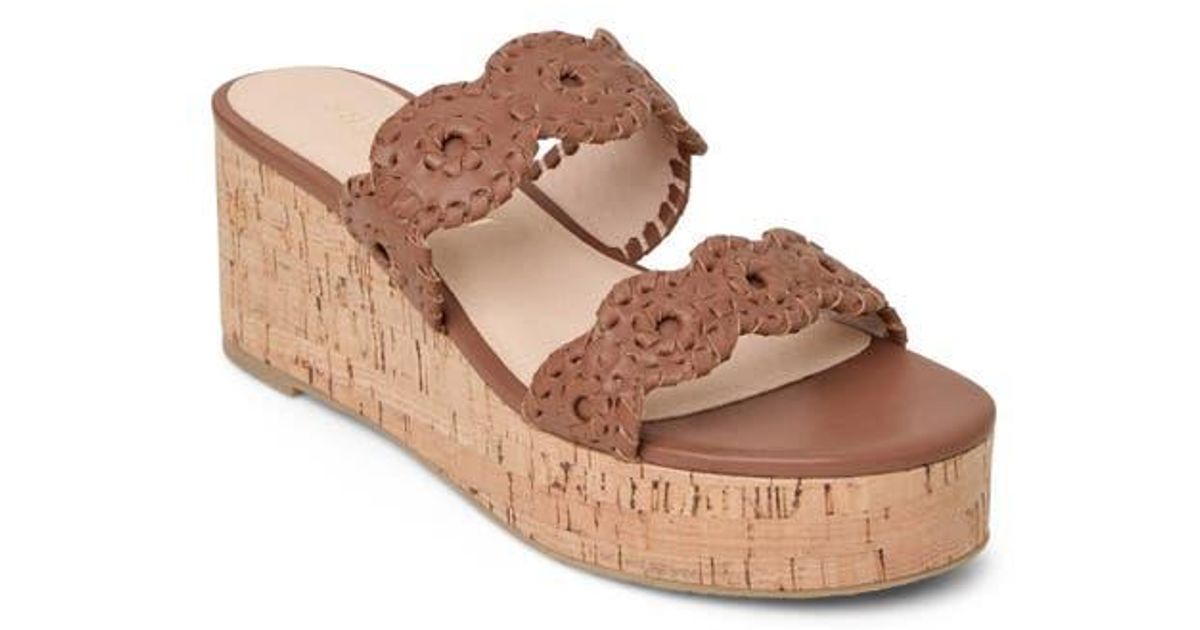 Jack Rogers Laurin Platform Wedge Sandal in Brown | Lyst