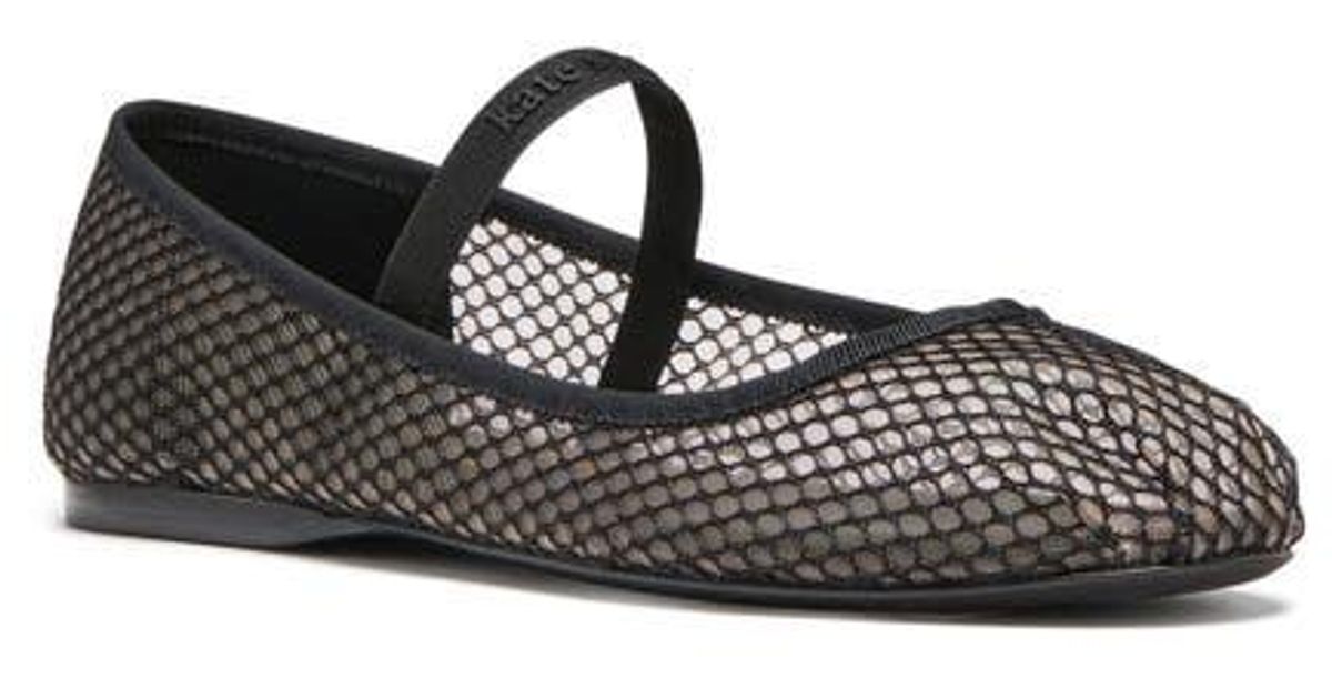 Kate Spade Riley Mesh Mary Jane Ballet Flat in Black | Lyst