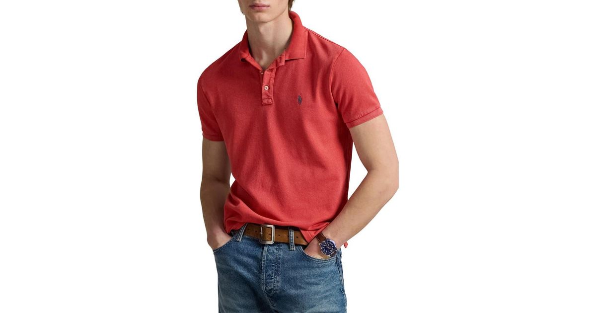 Polo Ralph Lauren Spa French Terry Polo in Red for Men | Lyst