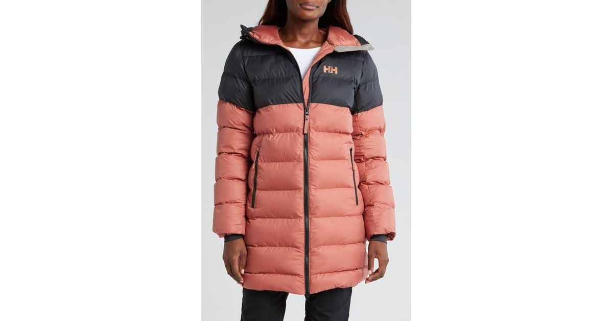 Helly Hansen Active Water Resistant Two Tone Hooded Puffer Coat in Pink ...