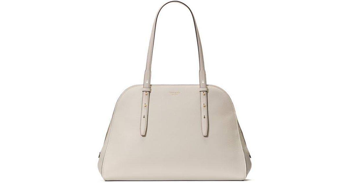 Kate Spade Do It All Pebble Leather Maise Carryall Tote in Natural | Lyst
