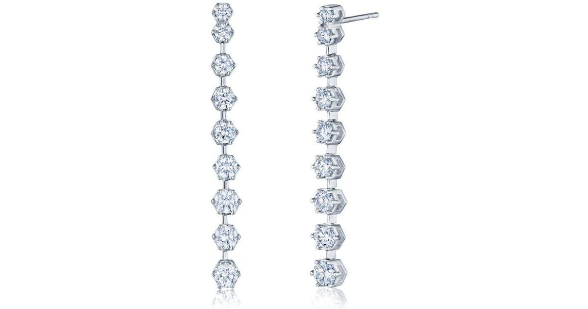 Kwiat Starry Night Diamond Linear Drop Earrings in White | Lyst