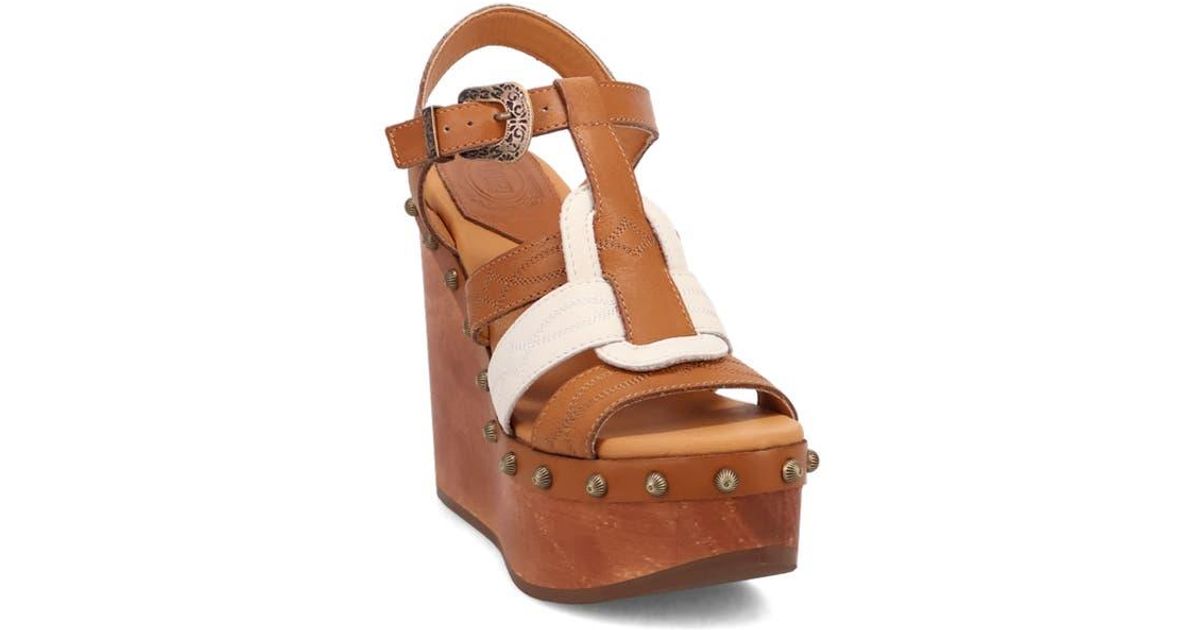 Dingo Cosmo Slingback Platform Wedge Sandal in Brown | Lyst