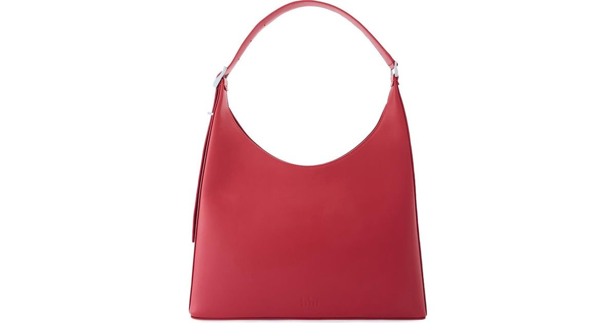 BEHNO Large Danny Flatiron Leather Shoulder Bag in Red | Lyst