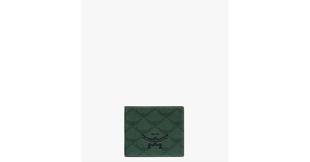 MCM Himmel Bifold Wallet With Coin Pocket in Green | Lyst