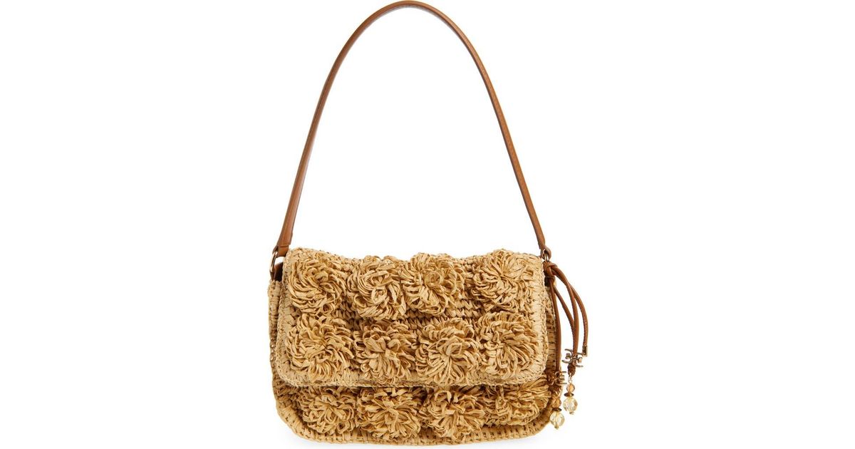 Sam Edelman Small Phoebe Raffia Shoulder Bag in Metallic | Lyst
