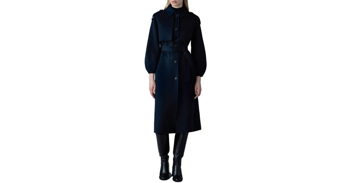 Mackage Ceyla Double Face Wool Coat in Blue | Lyst