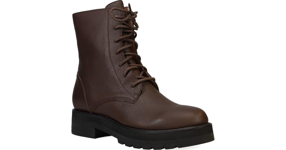 Eileen Fisher Coin Lace-Up Combat Boot in Brown | Lyst