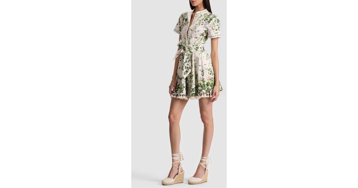 Alice + Olivia Lucy Stretch Cotton Mini Shirtdress | Lyst