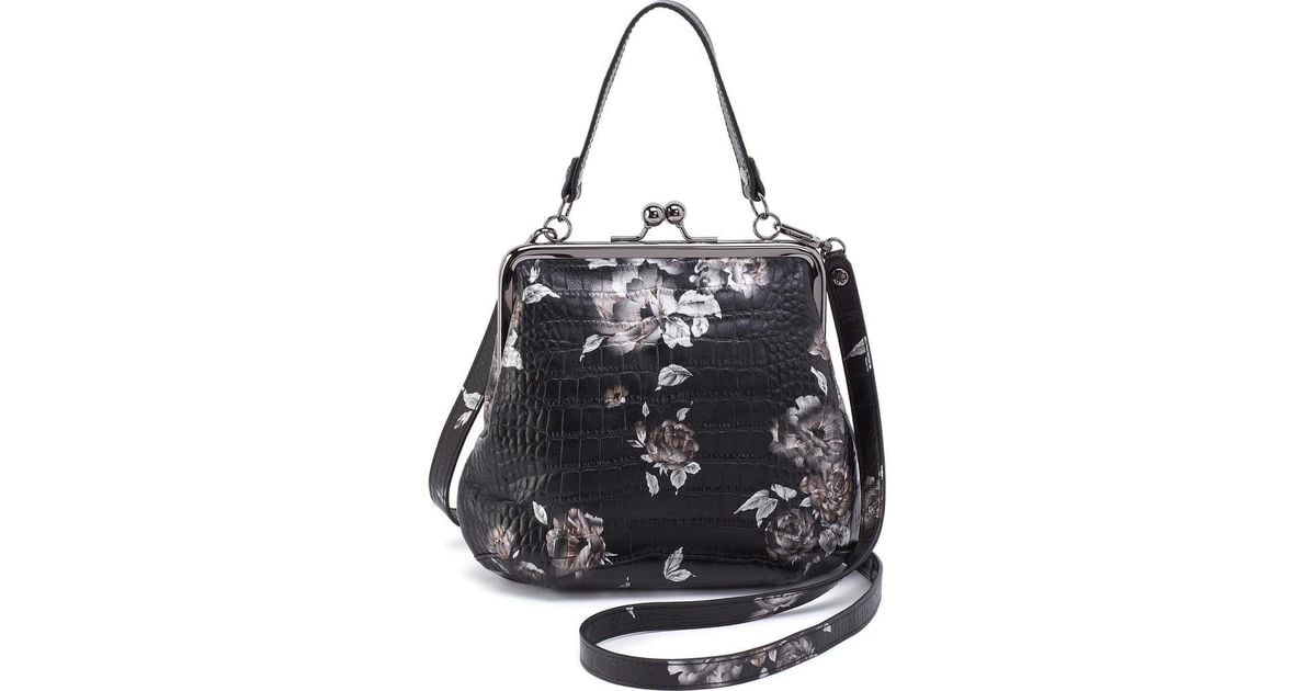 Hobo International Alba Leather Frame Crossbody Bag in Black | Lyst