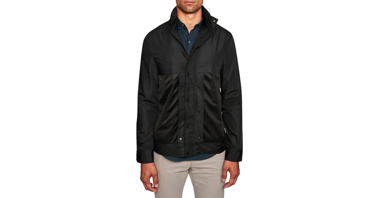 W.r.k. Solid Water Resistant Mesh Hooded Jacket in Black for Men | Lyst